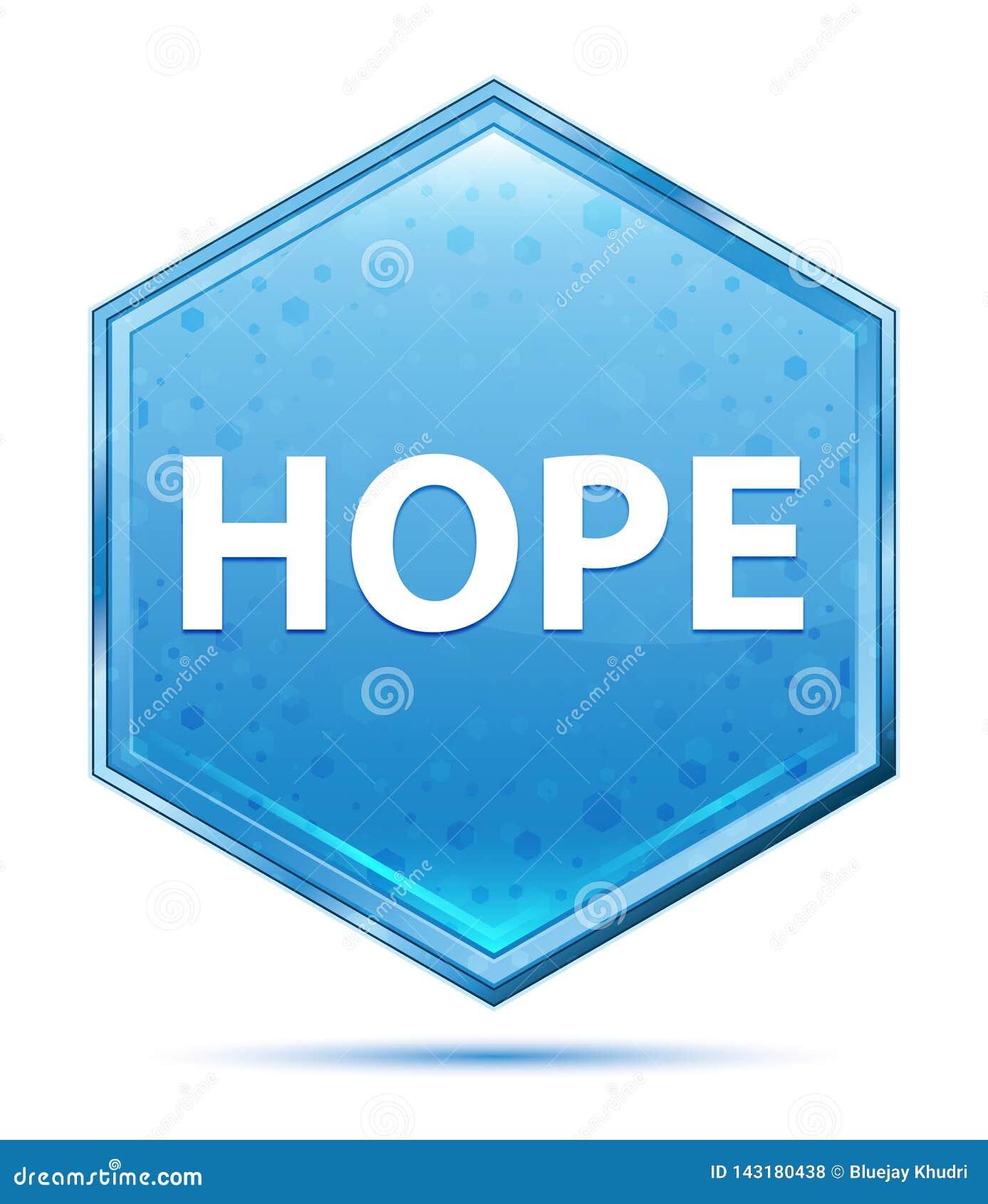 Hope Crystal Blue Hexagon Button Stock Illustration - Illustration of ...