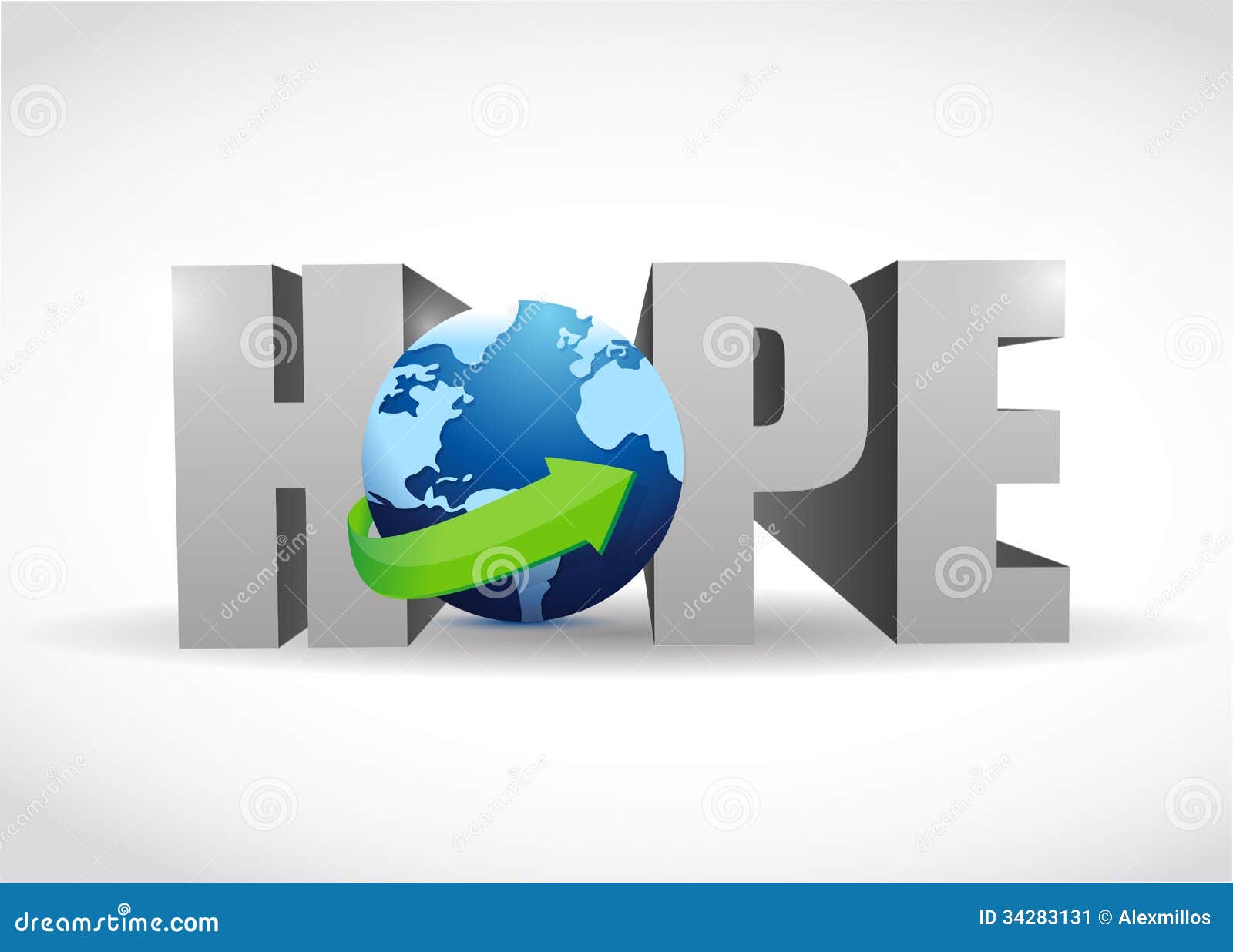 Hope 3d Text and Globe Illustration Stock Illustration - Illustration ...
