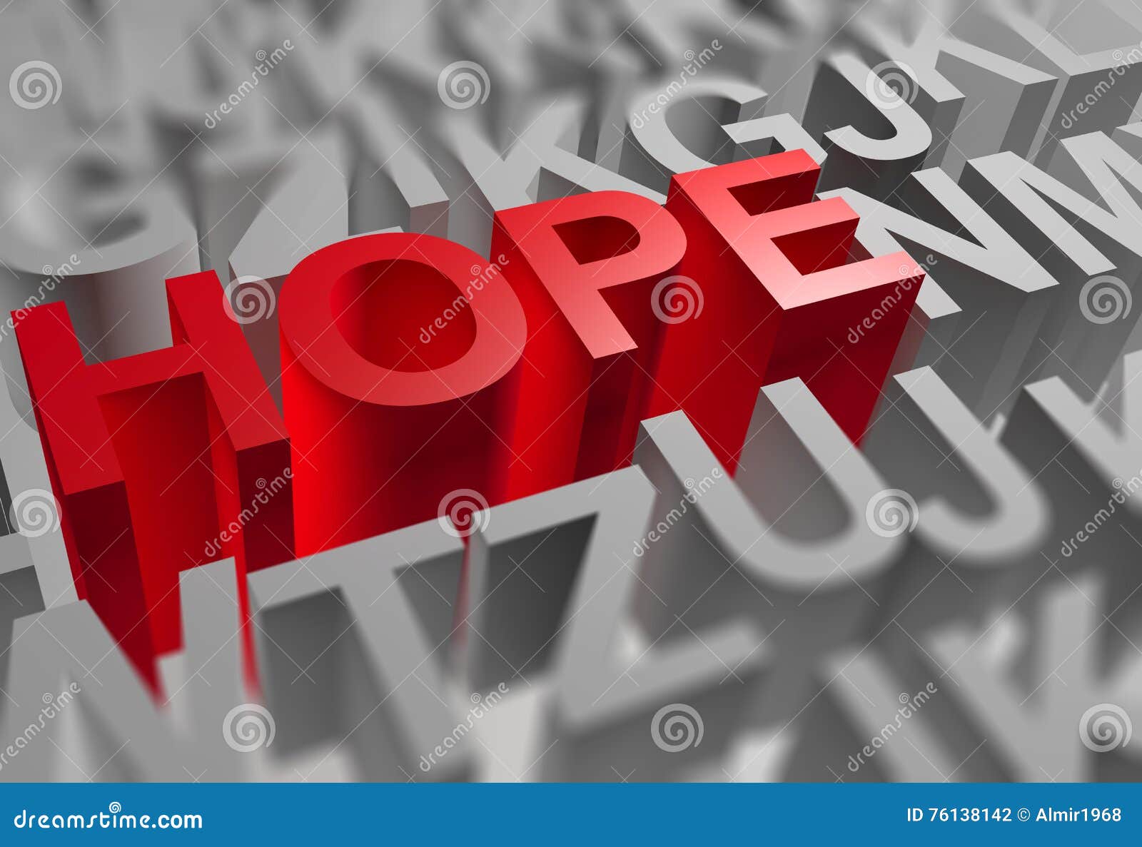 Hope 3D text stock illustration. Illustration of beginning - 76138142