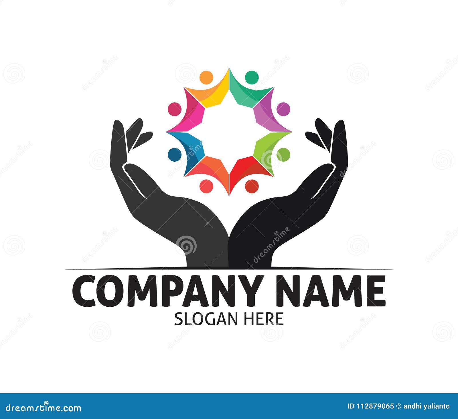 Hope Hand Charity Love Compassion Vector Logo Design Stock Illustration ...