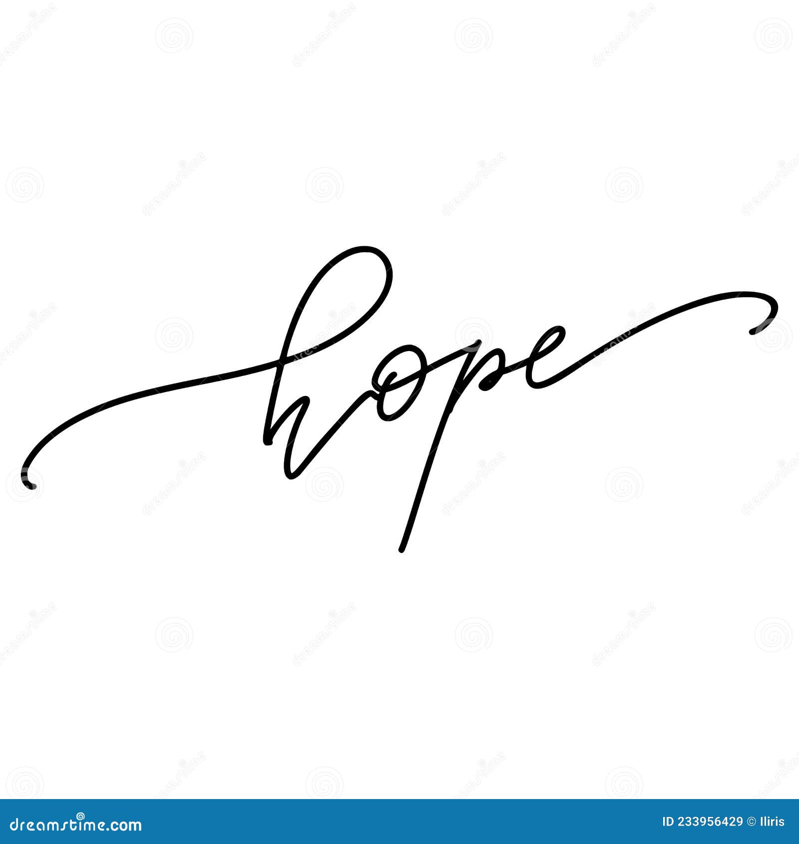 Hope hand drawn lettering. stock vector. Illustration of vector - 233956429