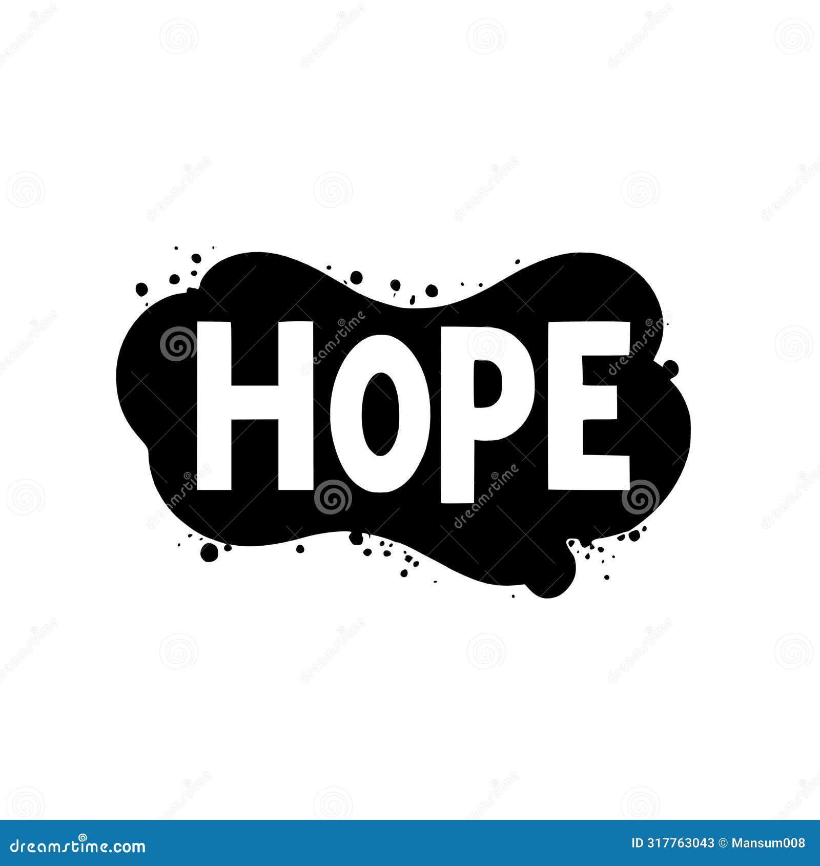 Hope. hand drawn lettering stock illustration. Illustration of hand ...
