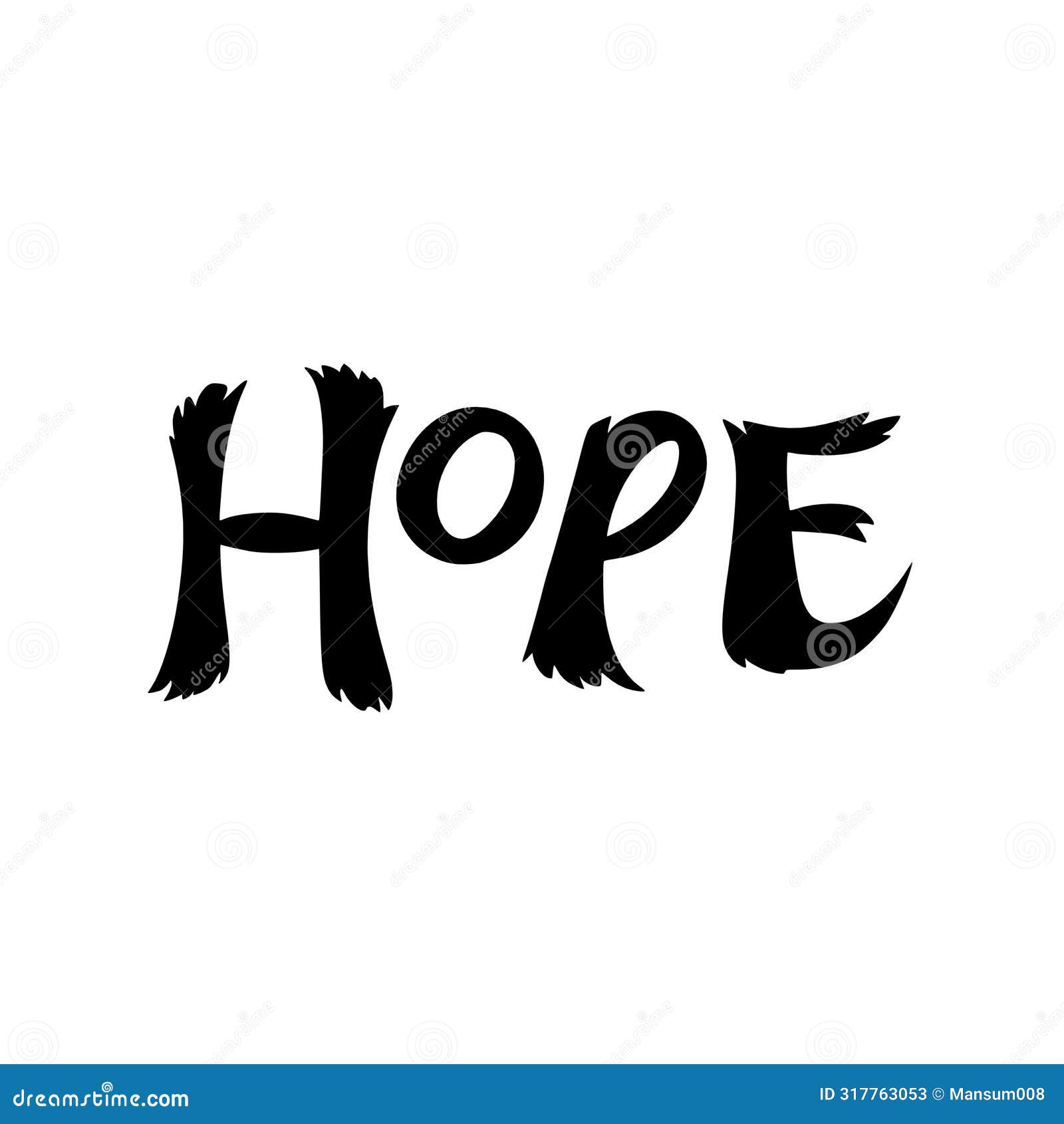 Hope. hand drawn lettering stock illustration. Illustration of creative ...