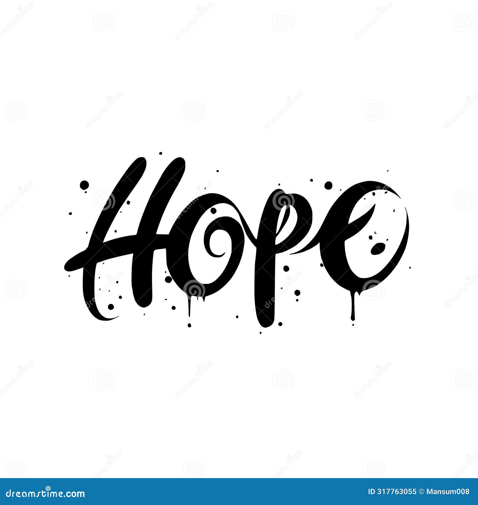 Hope. hand drawn lettering stock illustration. Illustration of text ...