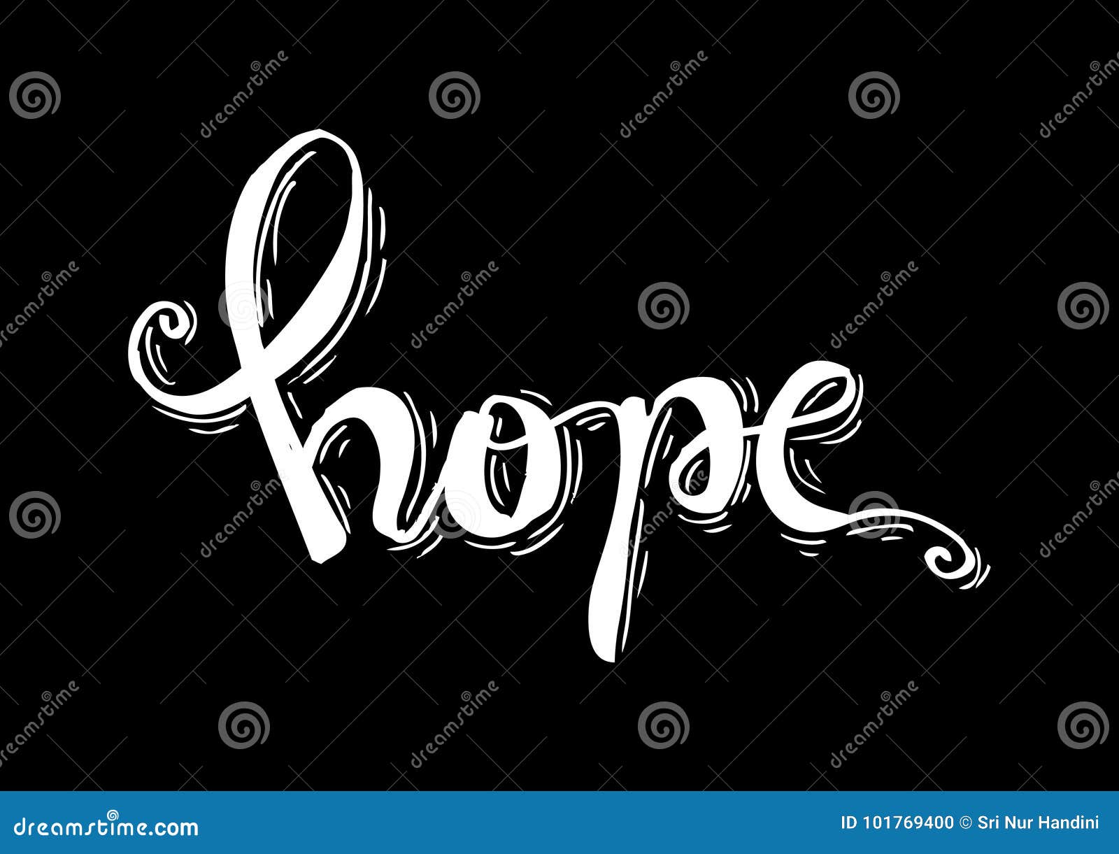 Hope Hand Lettering Calligraphy Stock Vector - Illustration of abstract ...