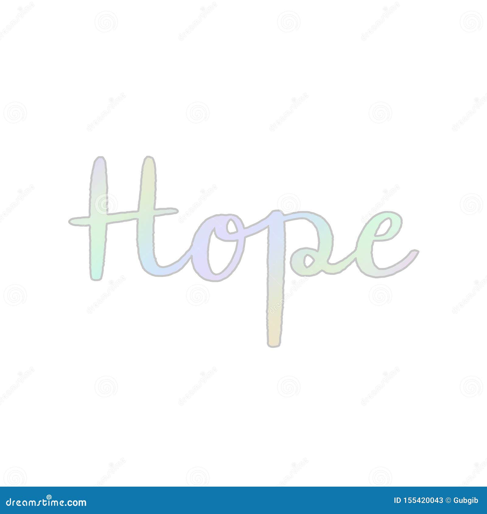 Hope Hand Lettering with Pastel Colors Stock Vector - Illustration of ...