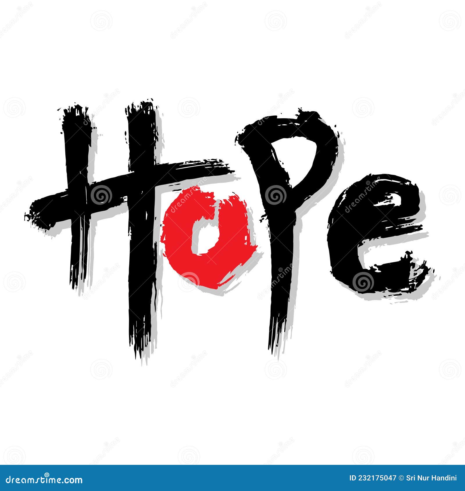 Hope Hand Lettering. Vector Illustration with Handwritten Phrase Stock ...