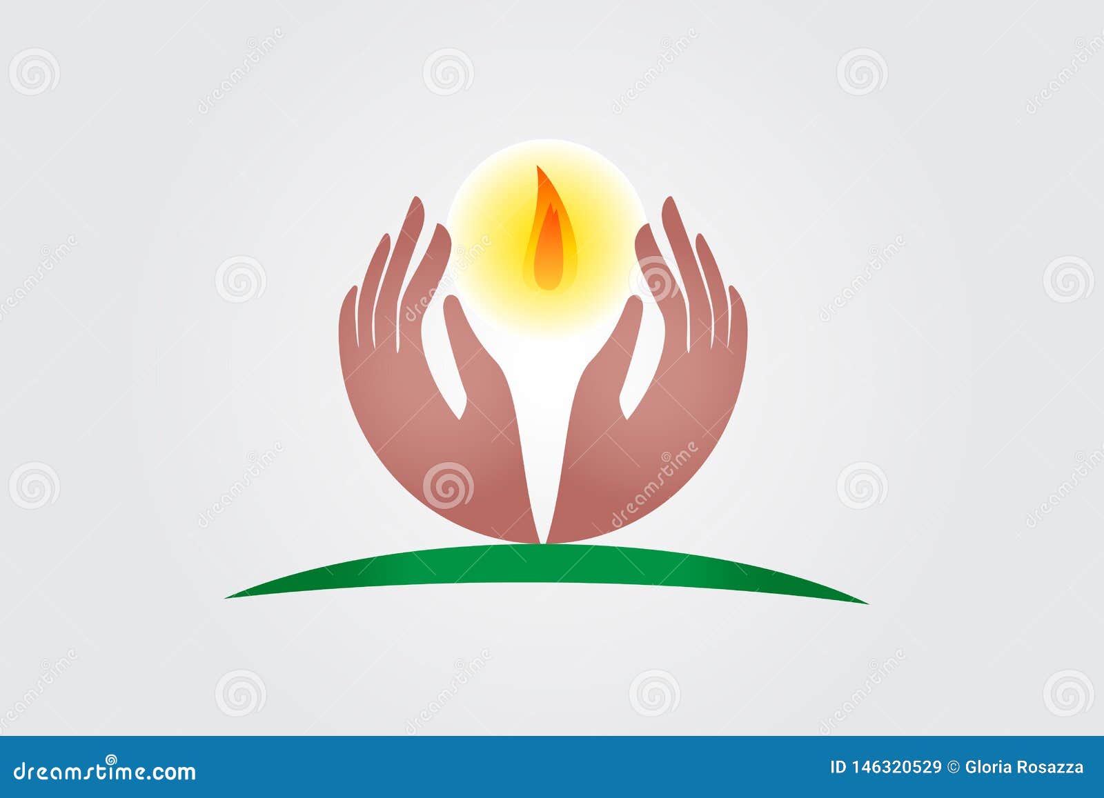 Hope hands and light logo stock vector. Illustration of hand - 146320529
