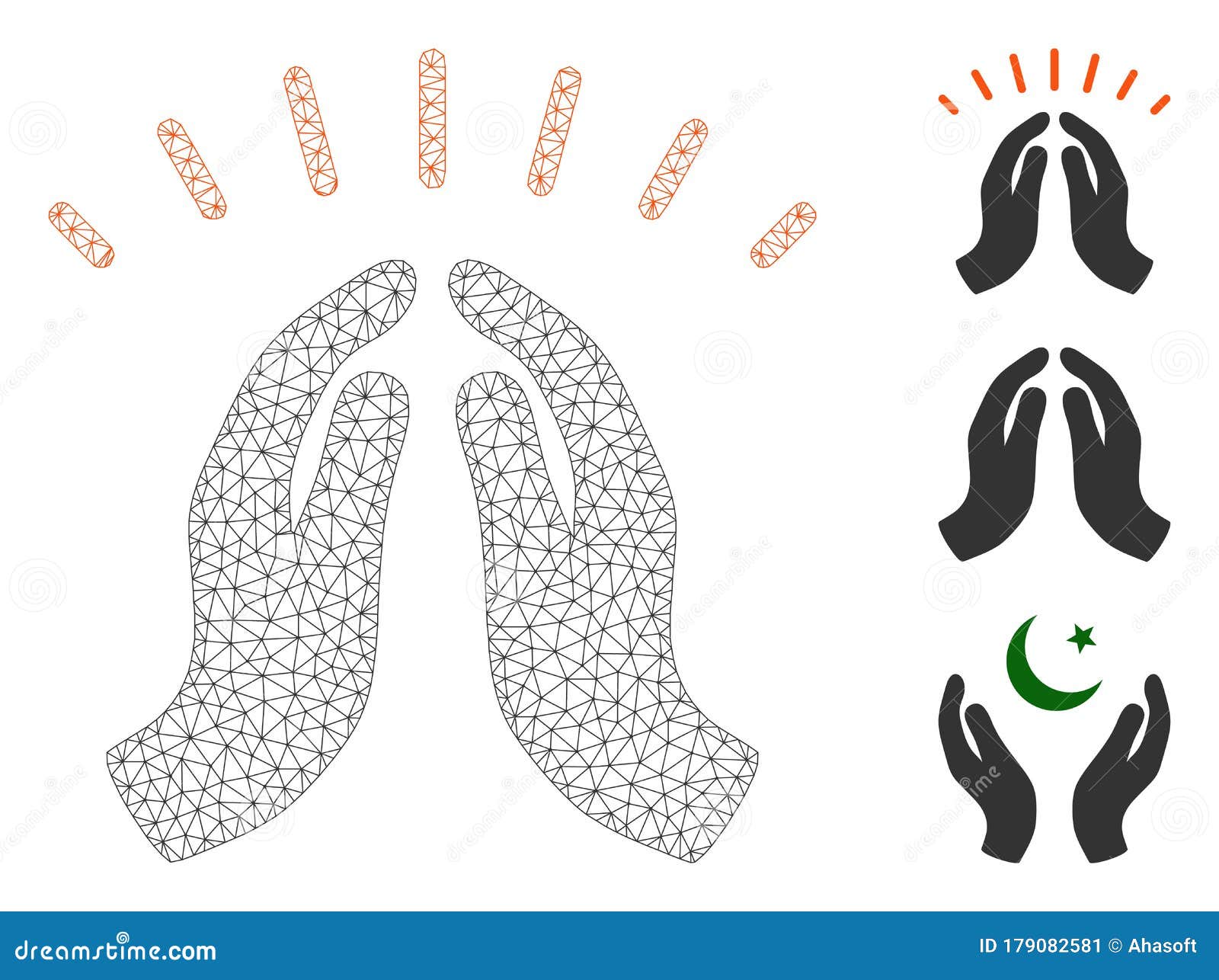 Hope Hands Polygonal Frame Vector Mesh Illustration Stock Vector ...