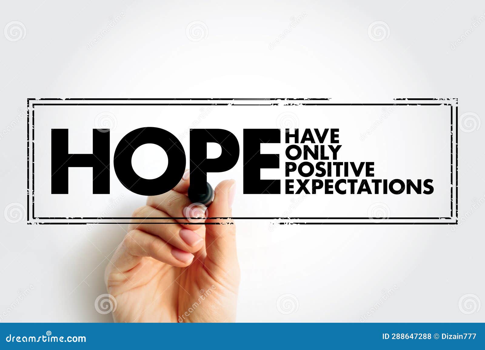 HOPE - Have Only Positive Expectations Acronym, Concept Background ...