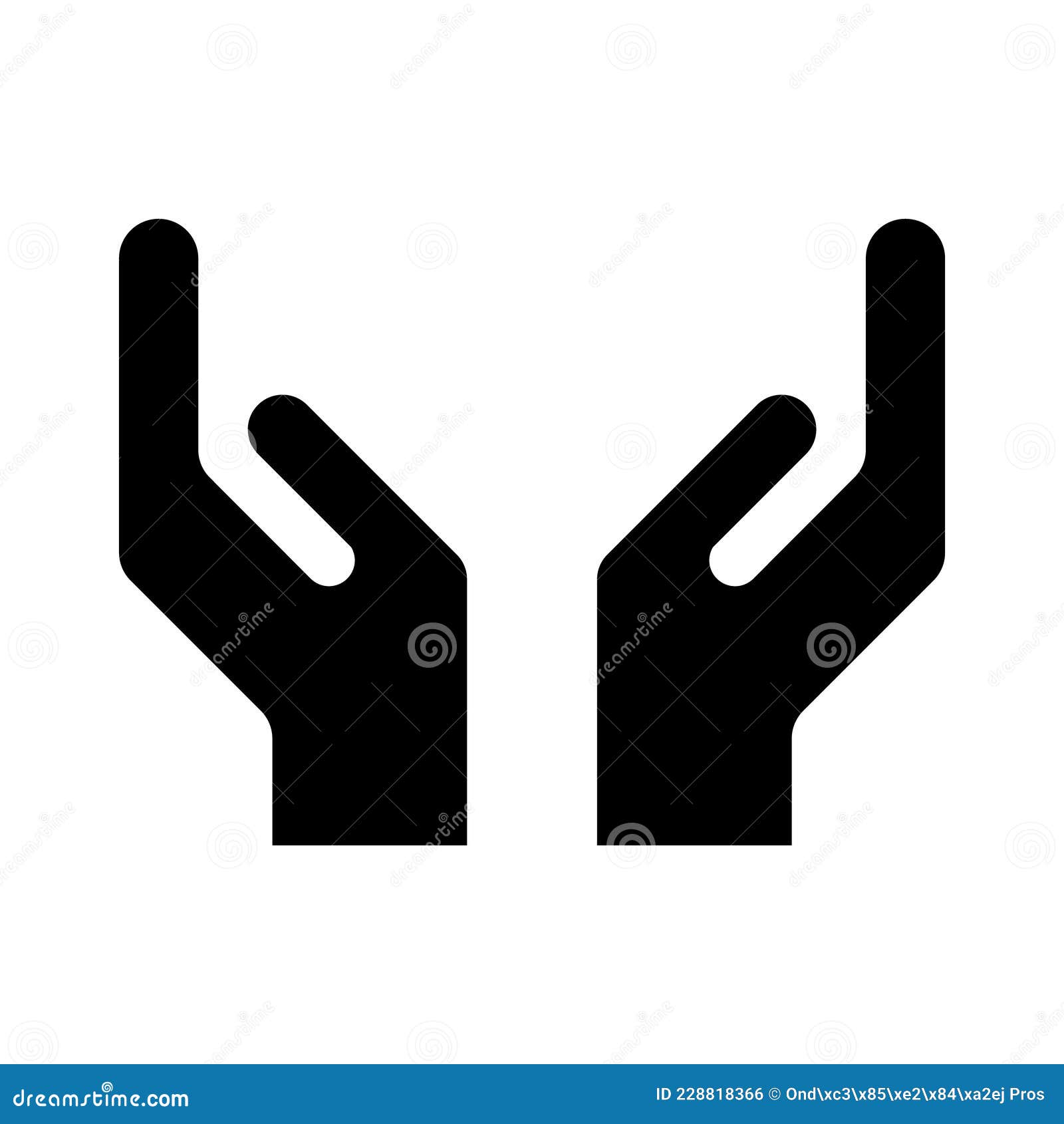 Hope Icon, Human Hand with Empty Symbol, Help and Protection Graphic ...