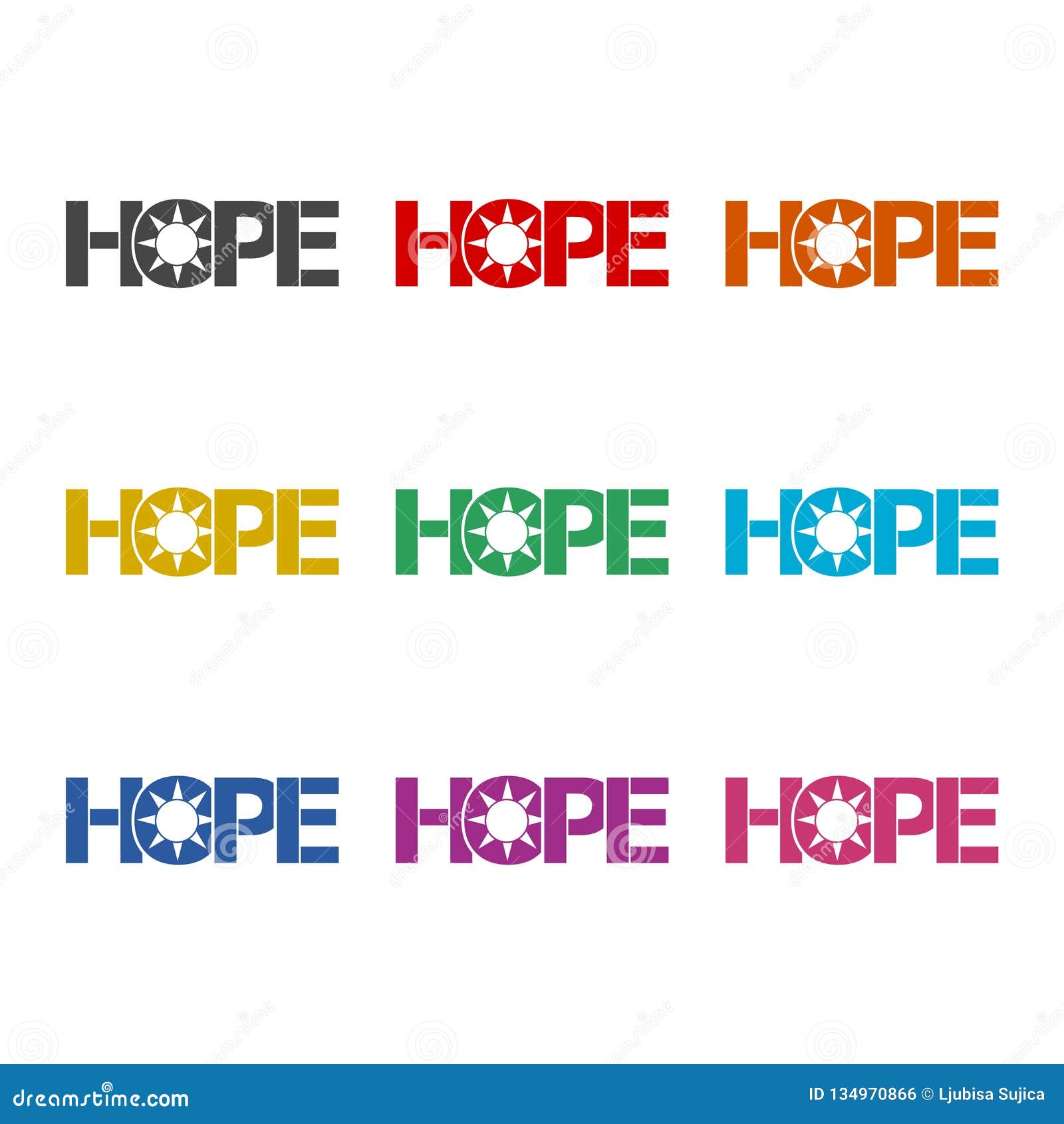 HOPE Icon or Logo, Color Set Stock Vector - Illustration of imagine ...