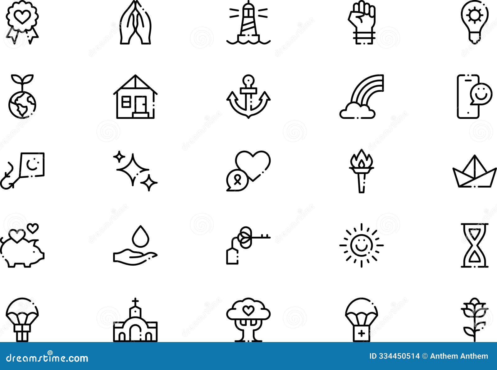 Hope Icons Collection is a Vector Illustration with Editable Stroke ...