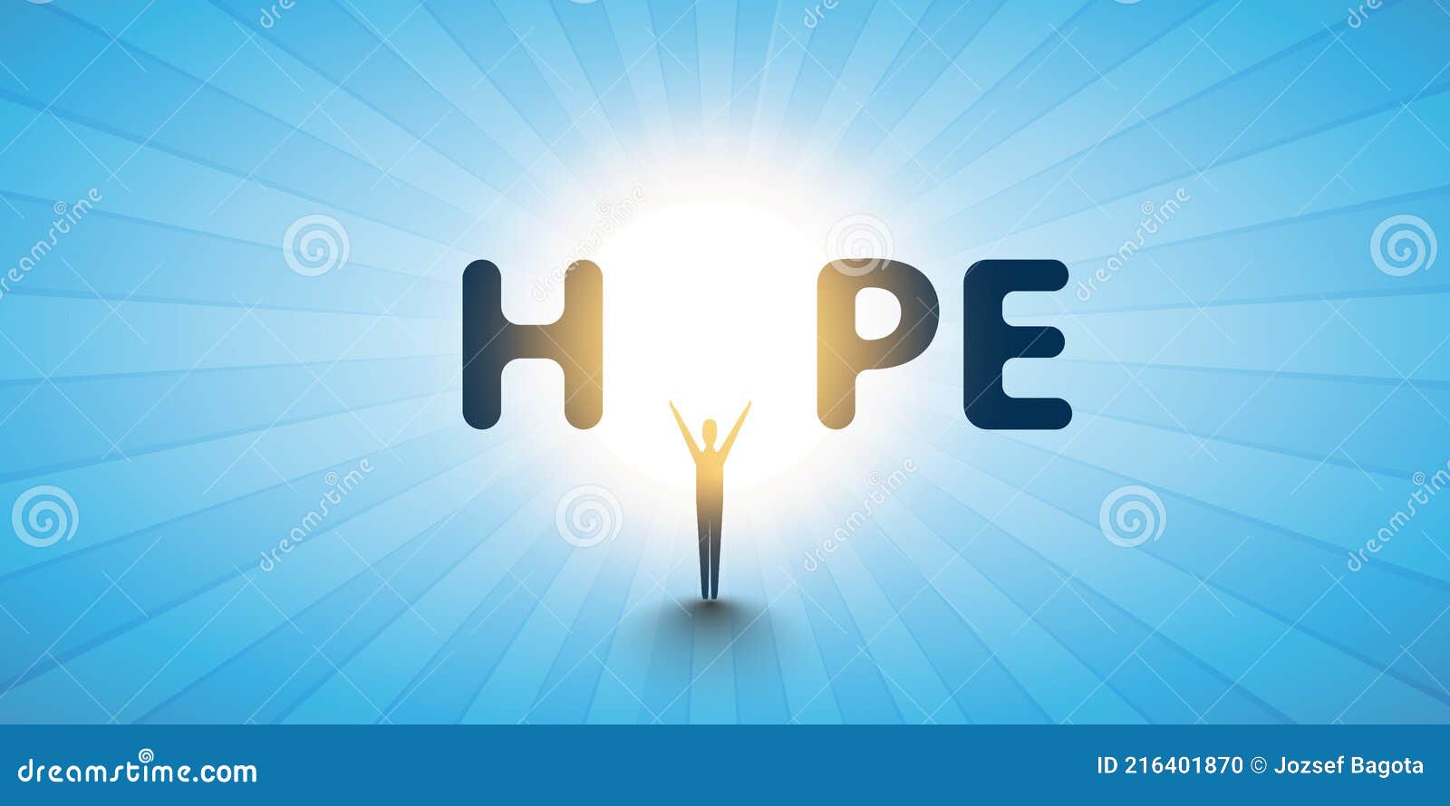 Hope - Lettering with Sun Light - Vector Design Concept Stock Vector ...