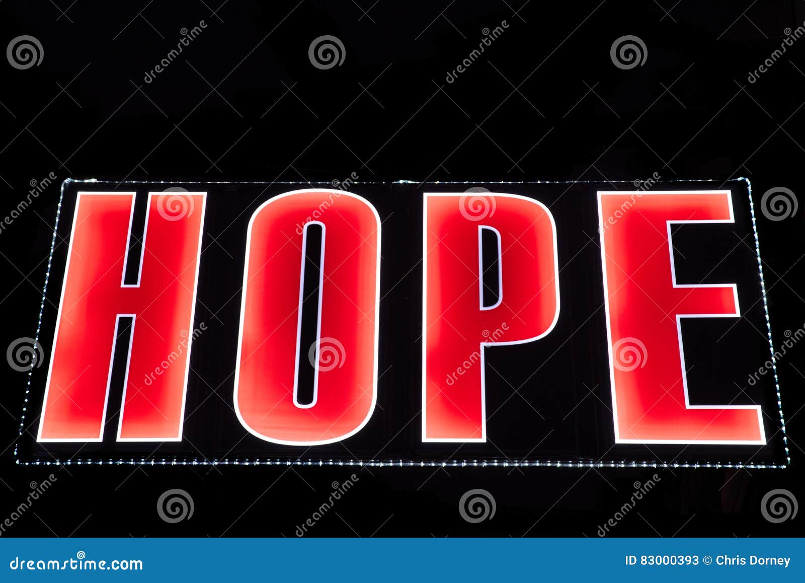 HOPE in Lights stock image. Image of illuminations, lights - 83000393