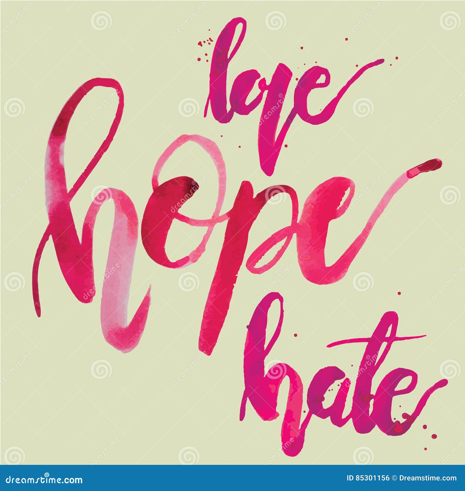 Hope Love Hate stock vector. Illustration of drawn, hope - 85301156