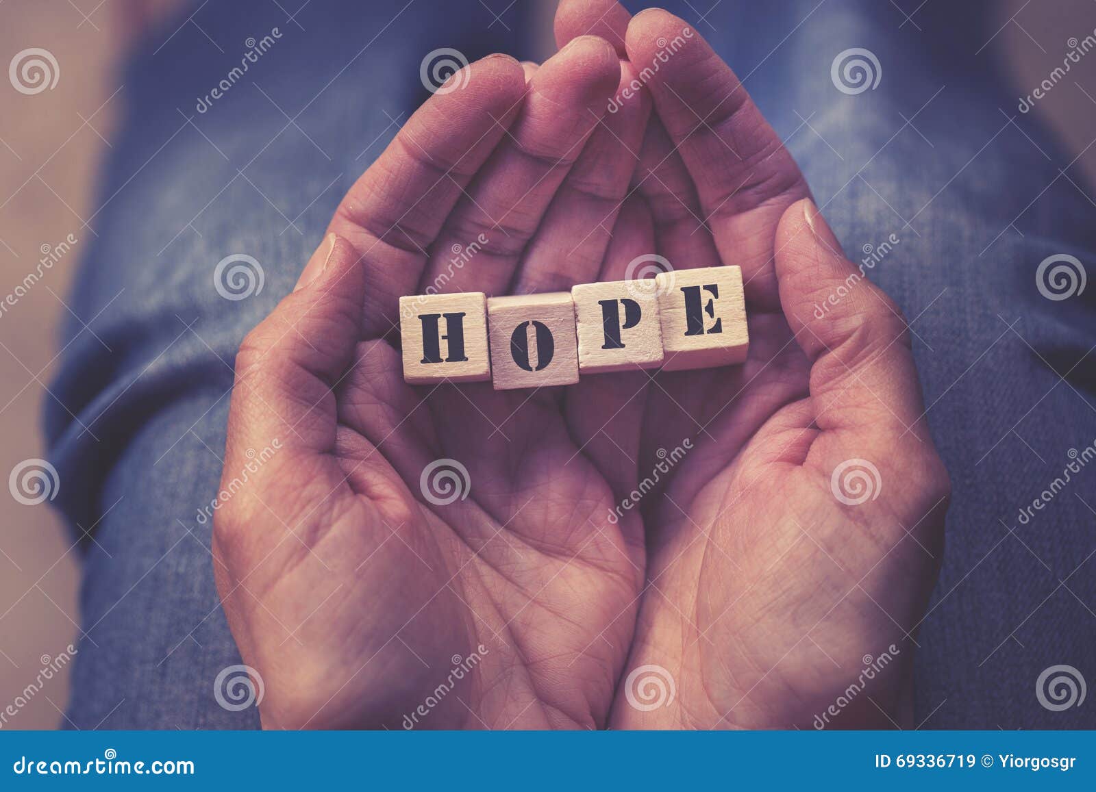 Hope Message Formed with Wooden Blocks Stock Image - Image of belief ...