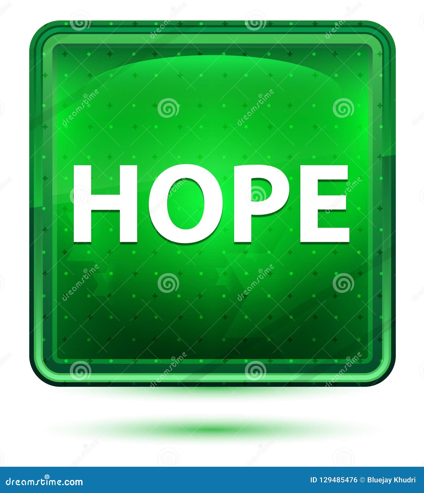 Hope Neon Light Green Square Button Stock Illustration - Illustration ...