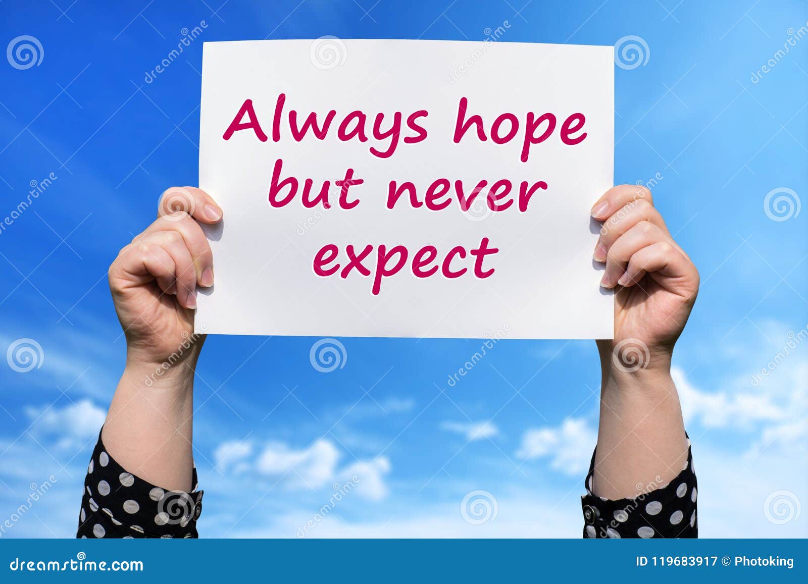 Always Hope but Never Expect Stock Image - Image of faith, conceptual ...