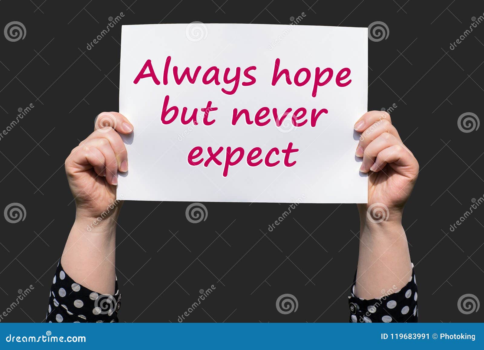 Always Hope but Never Expect Stock Image - Image of career ...