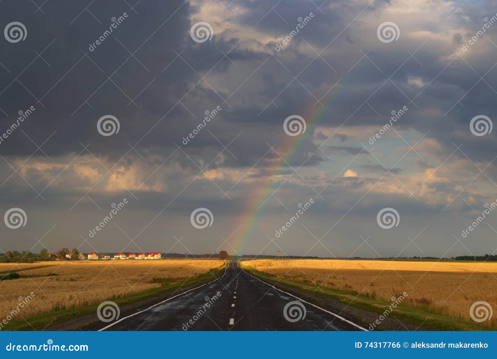 Hope on the Road in Form of Rainbow Stock Photo - Image of nature ...