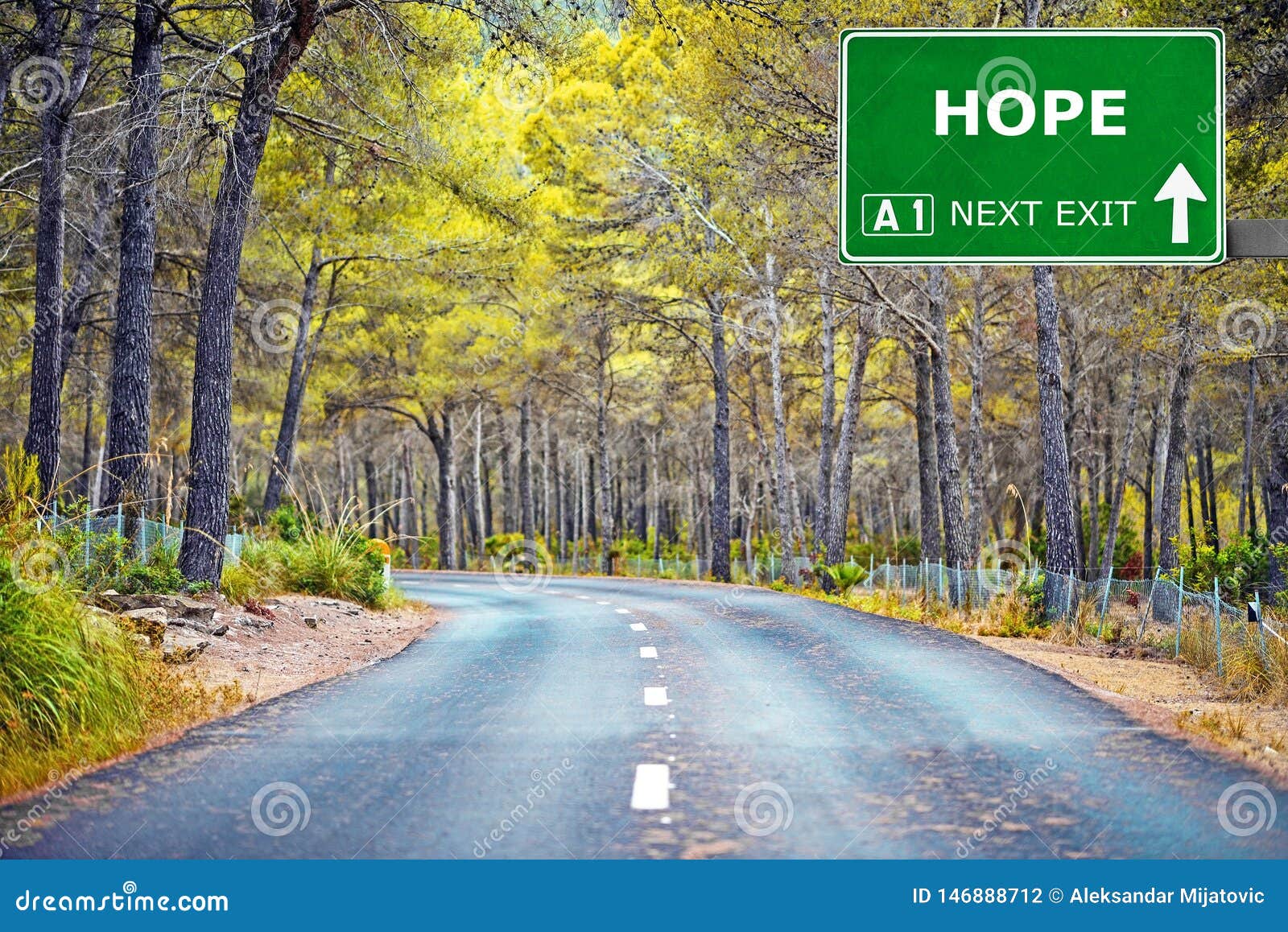 HOPE Road Sign Against Clear Blue Sky Stock Photo - Image of promise ...