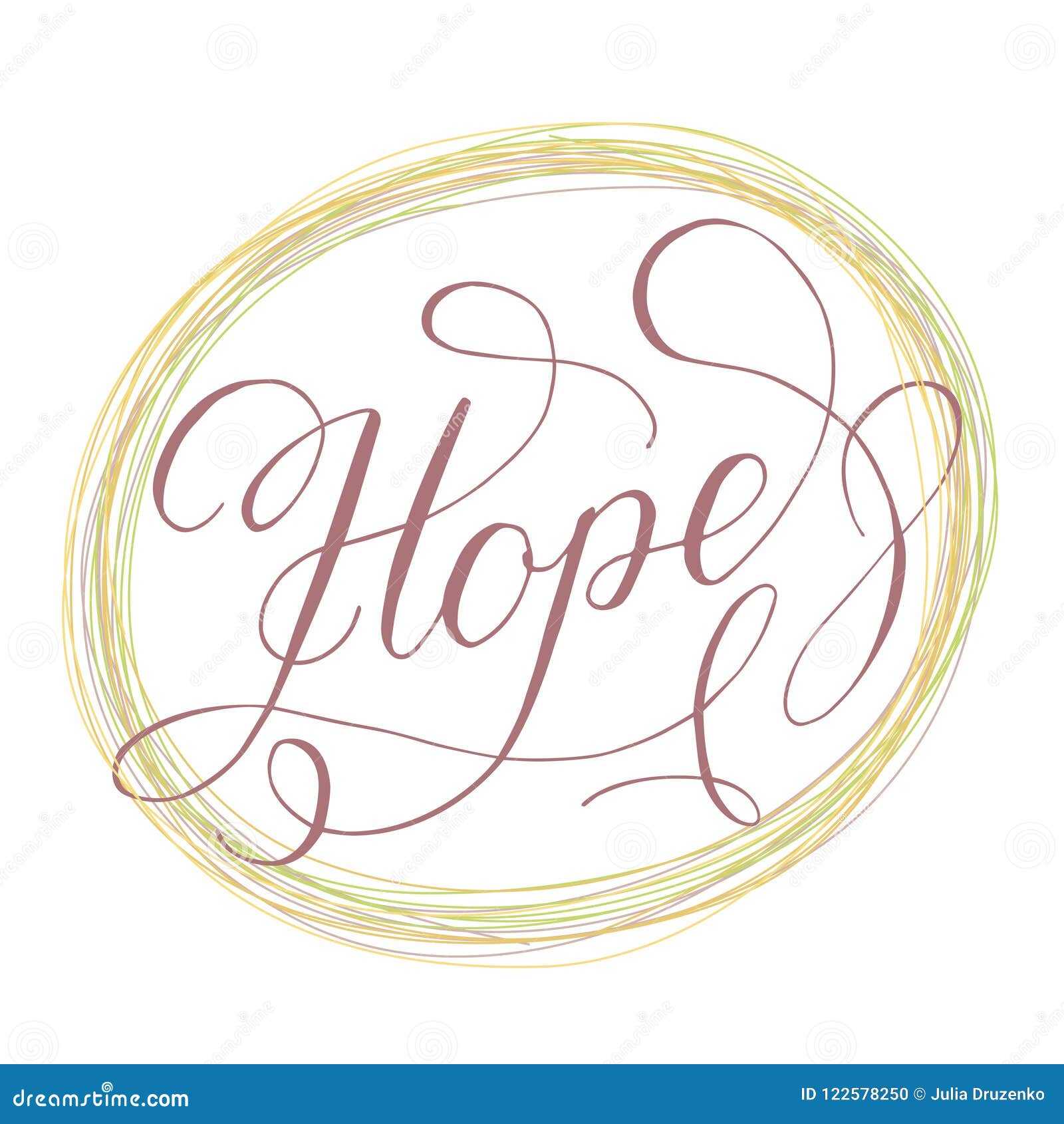 Hope Text Calligraphy with Decor Elements Vector Stock Vector ...