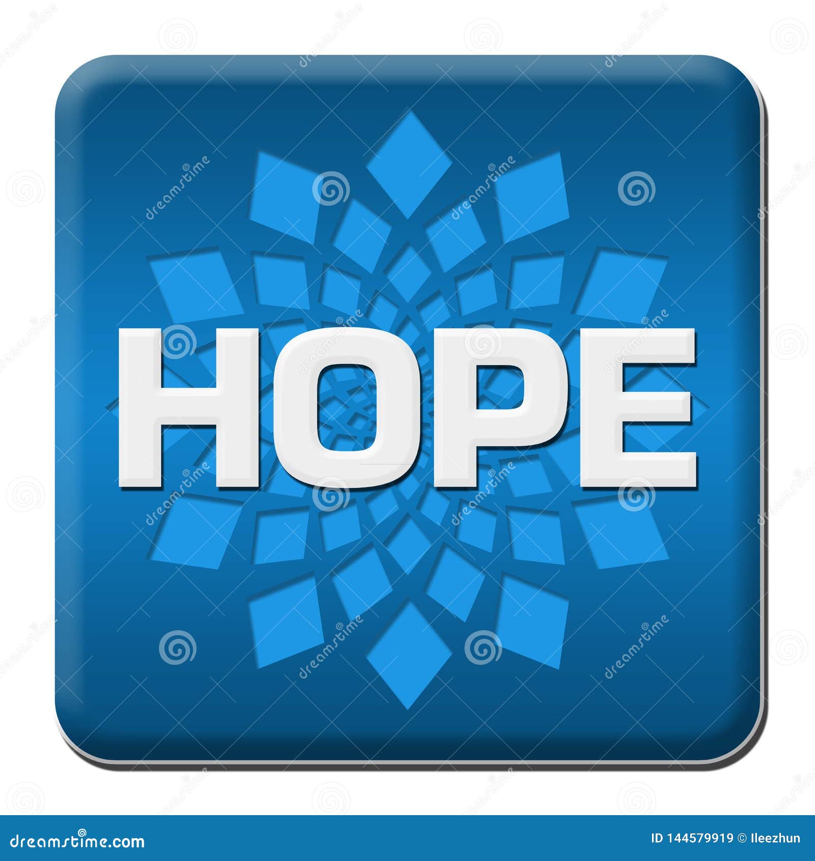 Hope Blue Rounded Square with Element Stock Illustration - Illustration ...