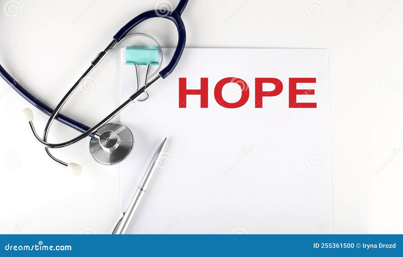 HOPE Text Written on the Paper with a Stethoscope. Medical Concept ...