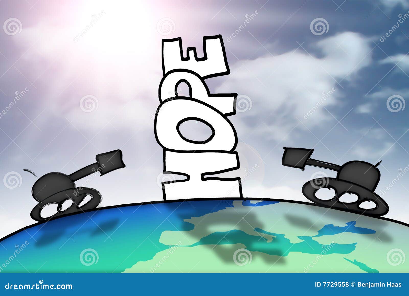 Hope in War stock illustration. Illustration of bombs - 7729558