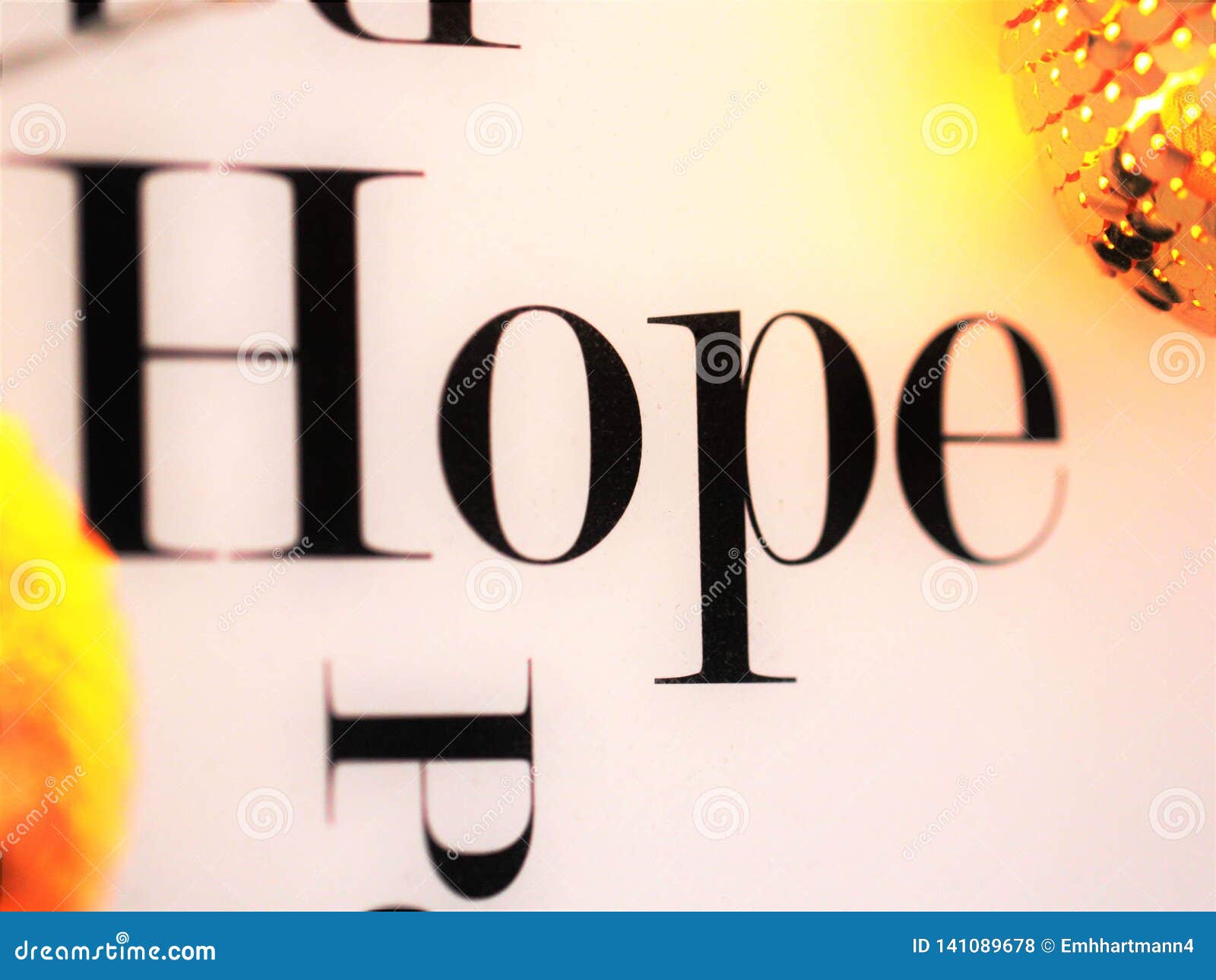 Hope word stock photo. Image of hope, soft, belief, light - 141089678