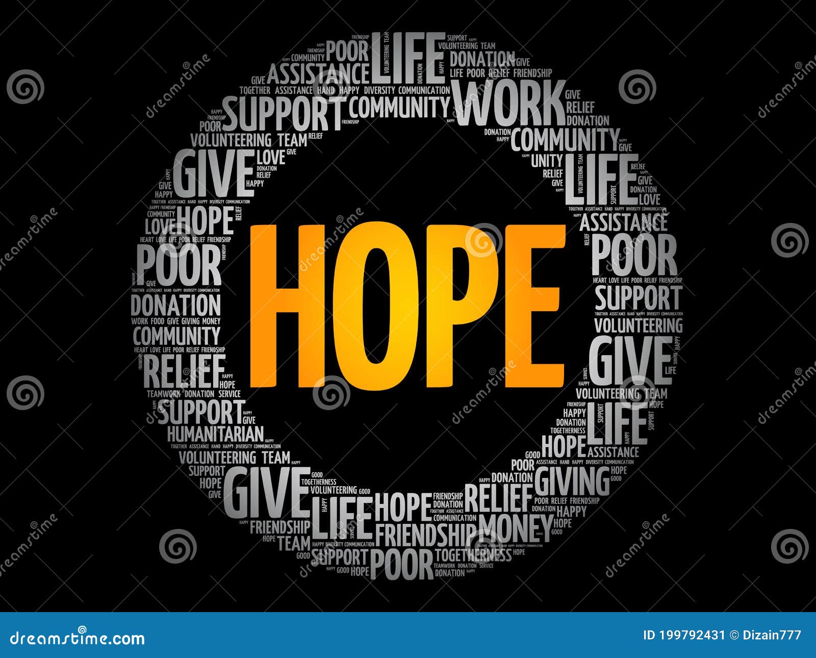 HOPE word cloud collage stock illustration. Illustration of religion ...