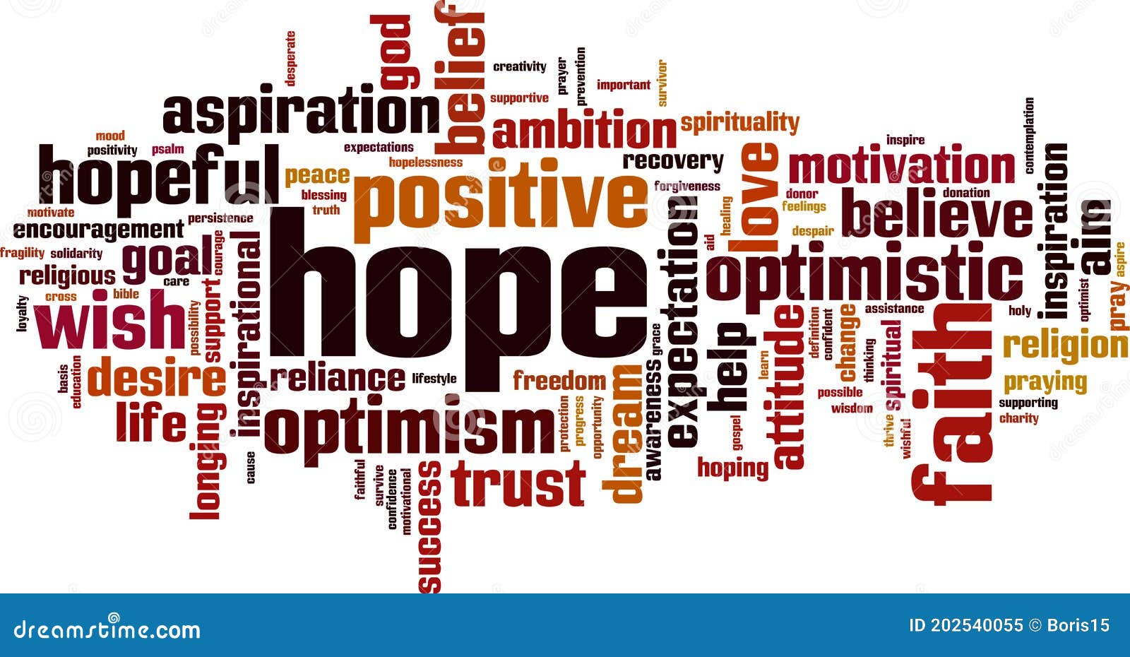 Hope word cloud stock vector. Illustration of belief - 202540055