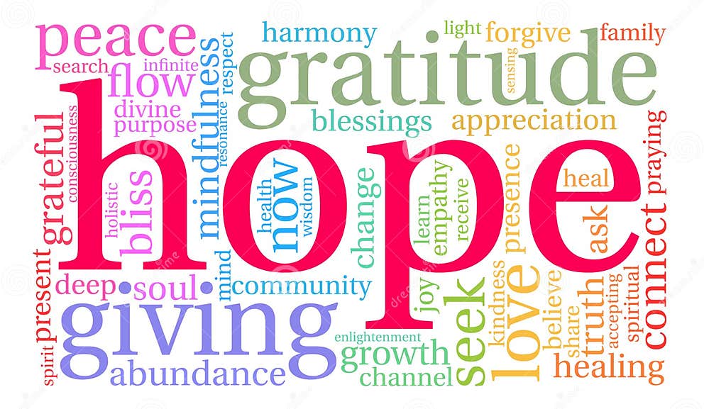 Hope Word Cloud stock illustration. Illustration of community - 98250060