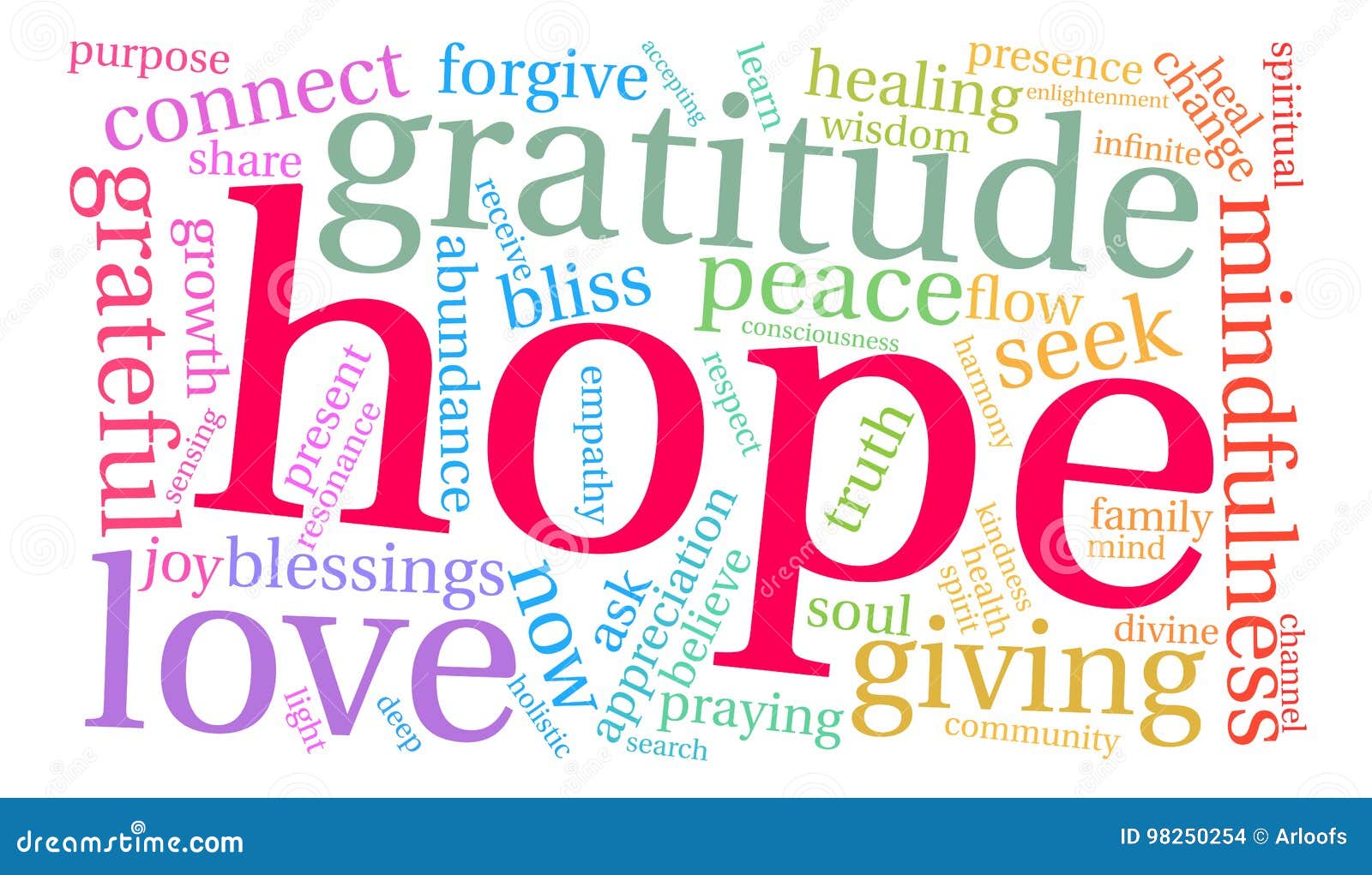 Hope Word Cloud stock illustration. Illustration of enlightenment ...