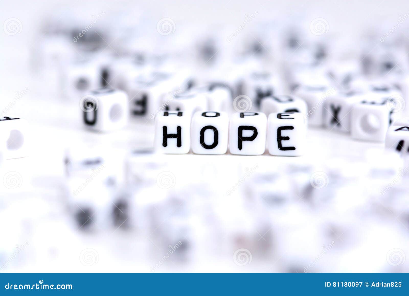 Hope Word Made from Plastic Alphabet Blocks, Stands in White Background ...