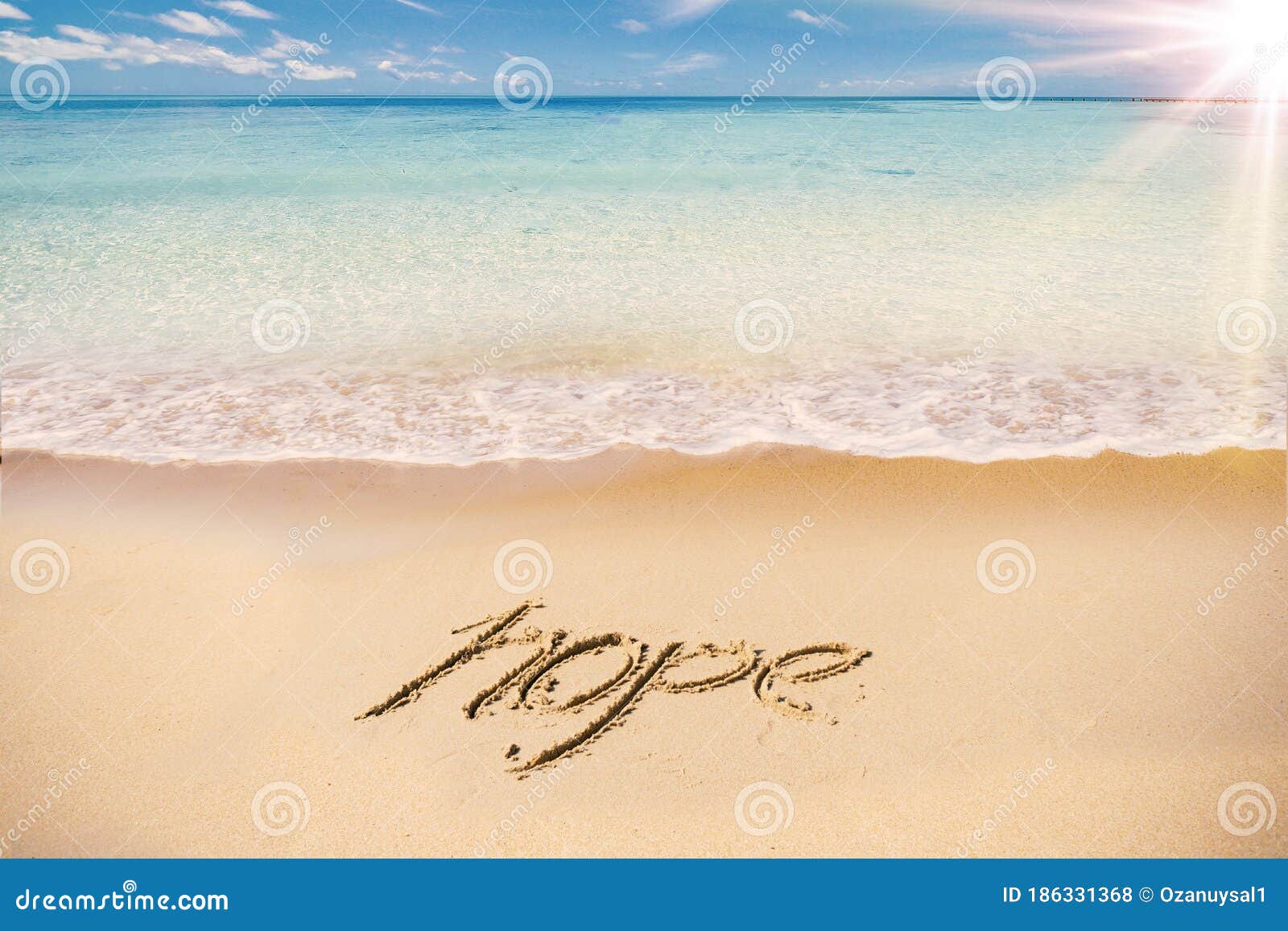 Hope Words Written on the Sand of the Beach Stock Photo - Image of ...