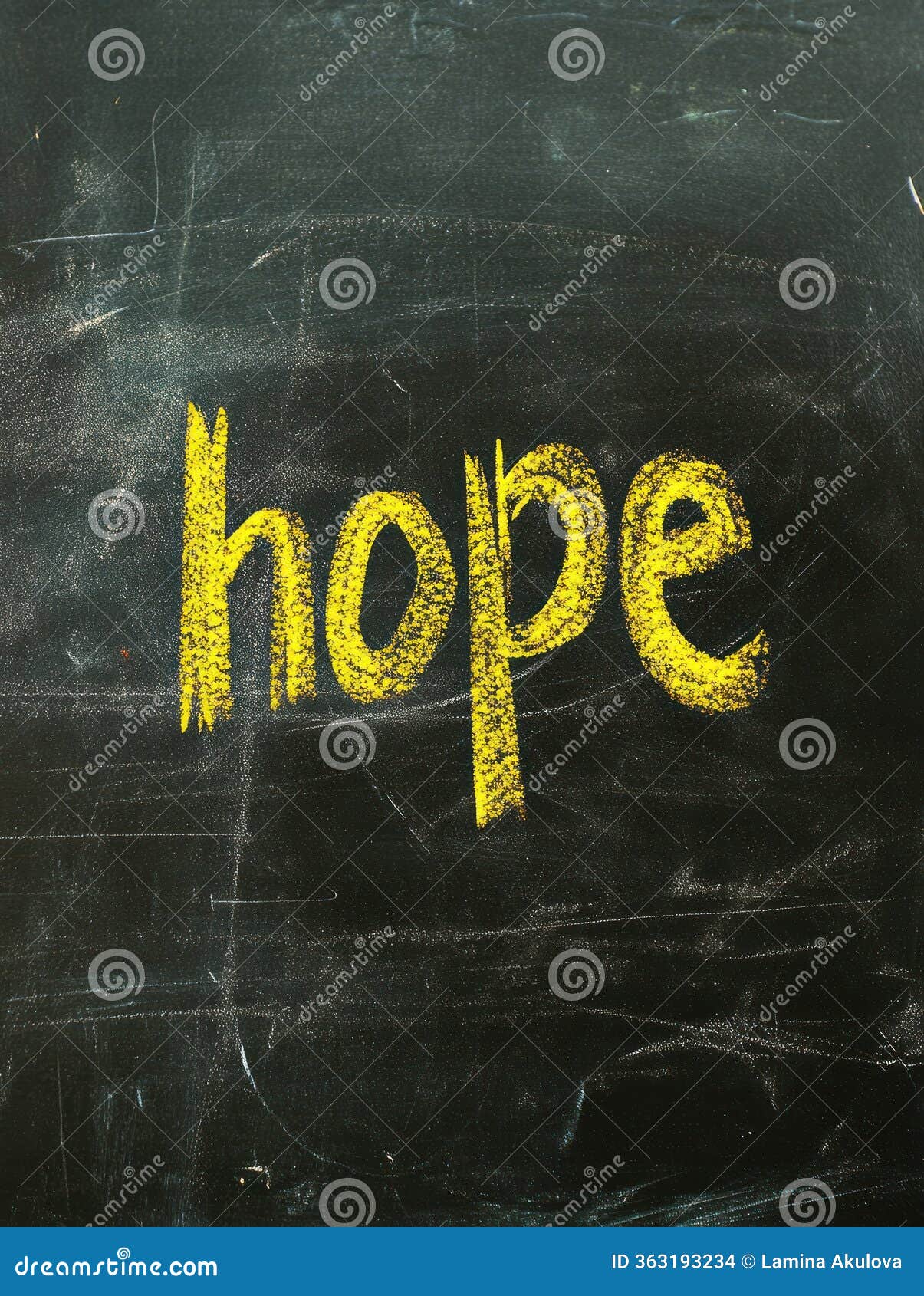 Hope Written in Bright Yellow Chalk on Blackboard for Inspirational ...
