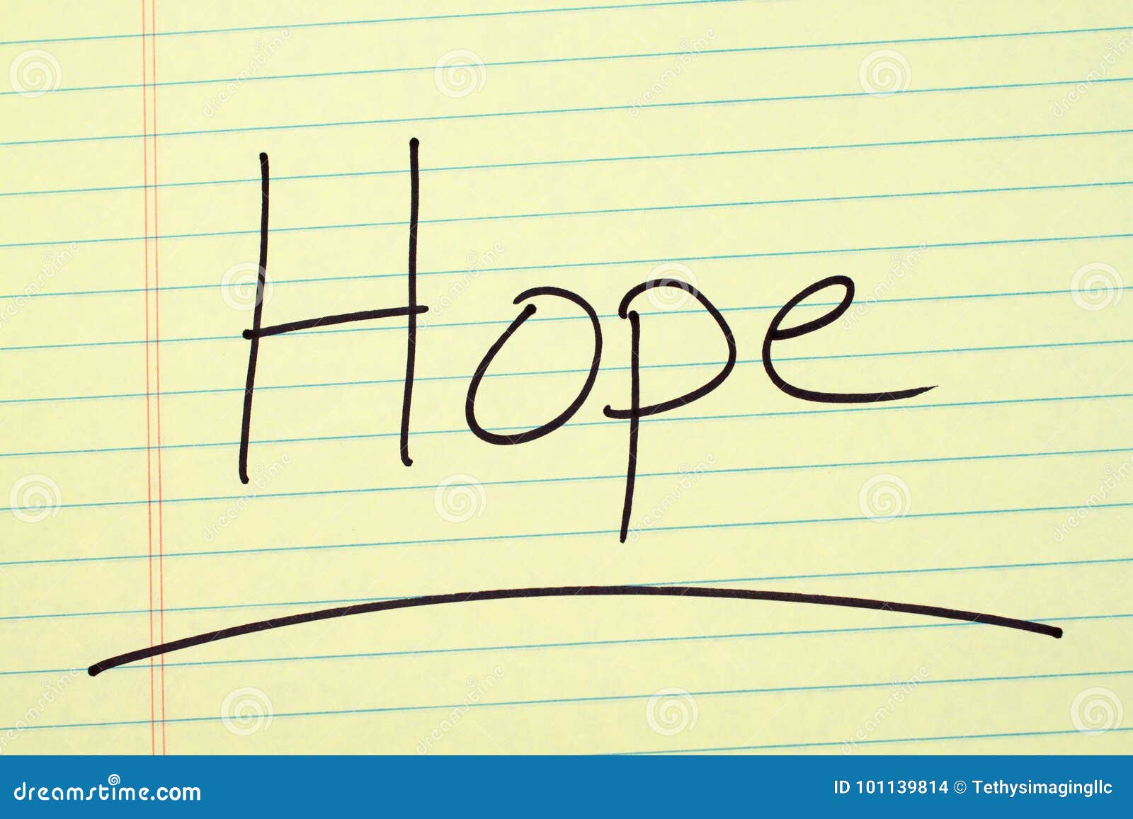 Hope on a Yellow Legal Pad stock photo. Image of train - 101139814