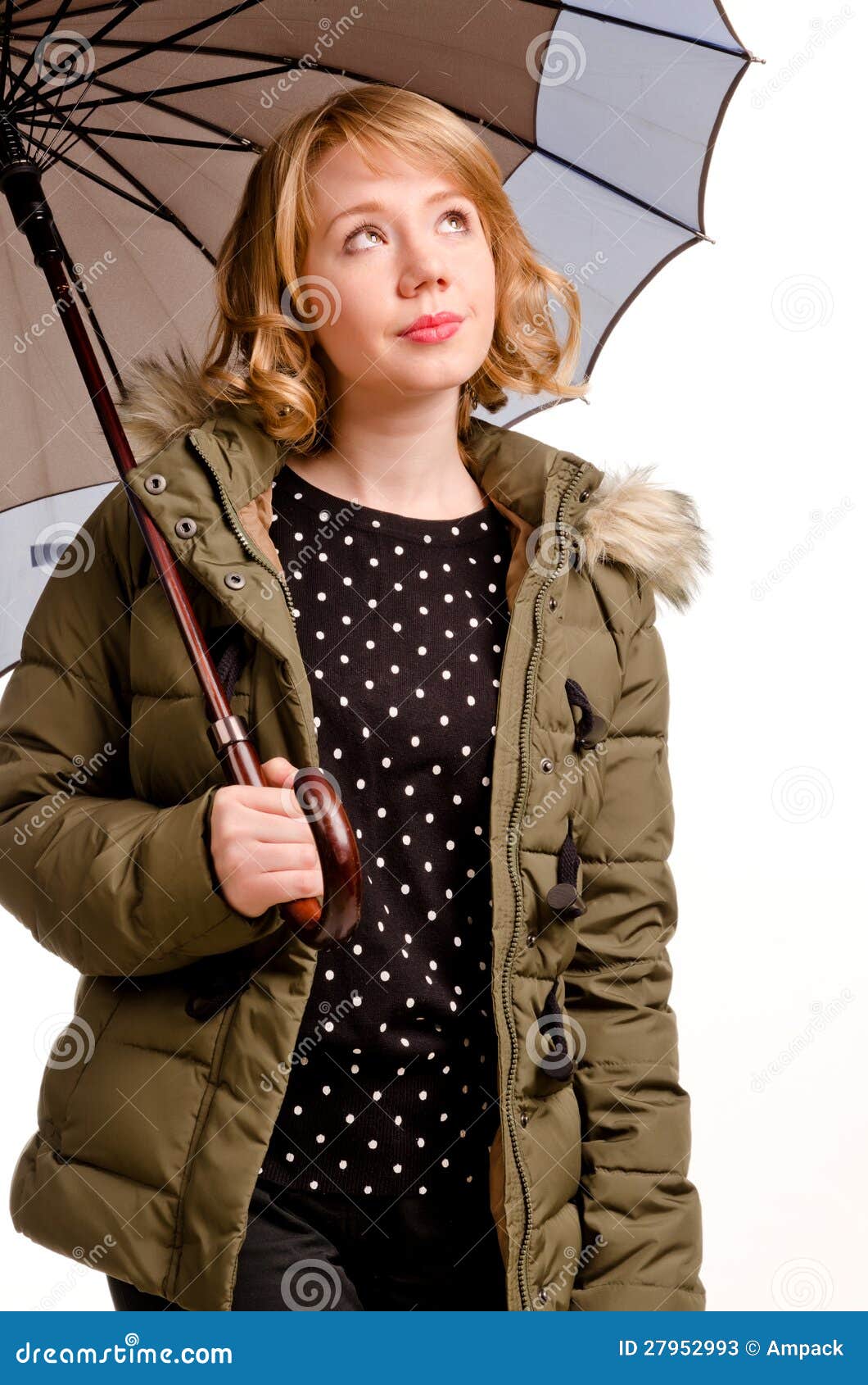 Hopeful woman checking out stock image. Image of cheerful - 27952993