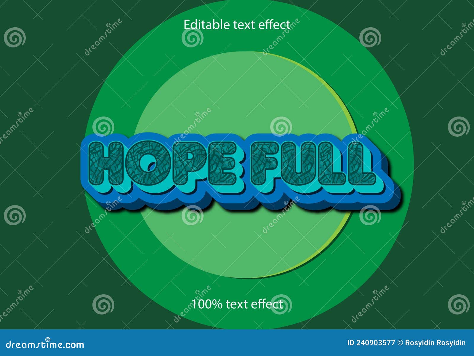 Hope Full Green Background Text Effect Stock Vector - Illustration of ...