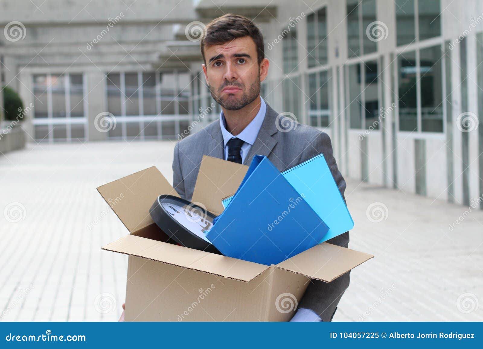 Hopeless Businessman Getting Fired Isolated Stock Image - Image of ...