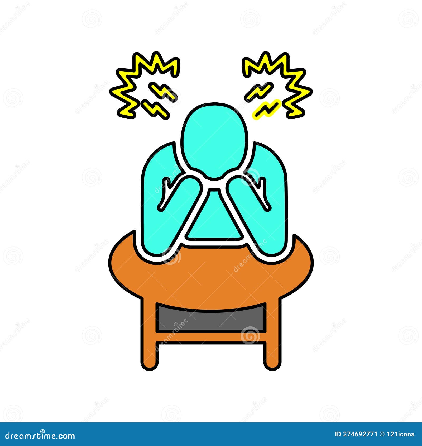 Hopeless, despair icon stock illustration. Illustration of stressed ...