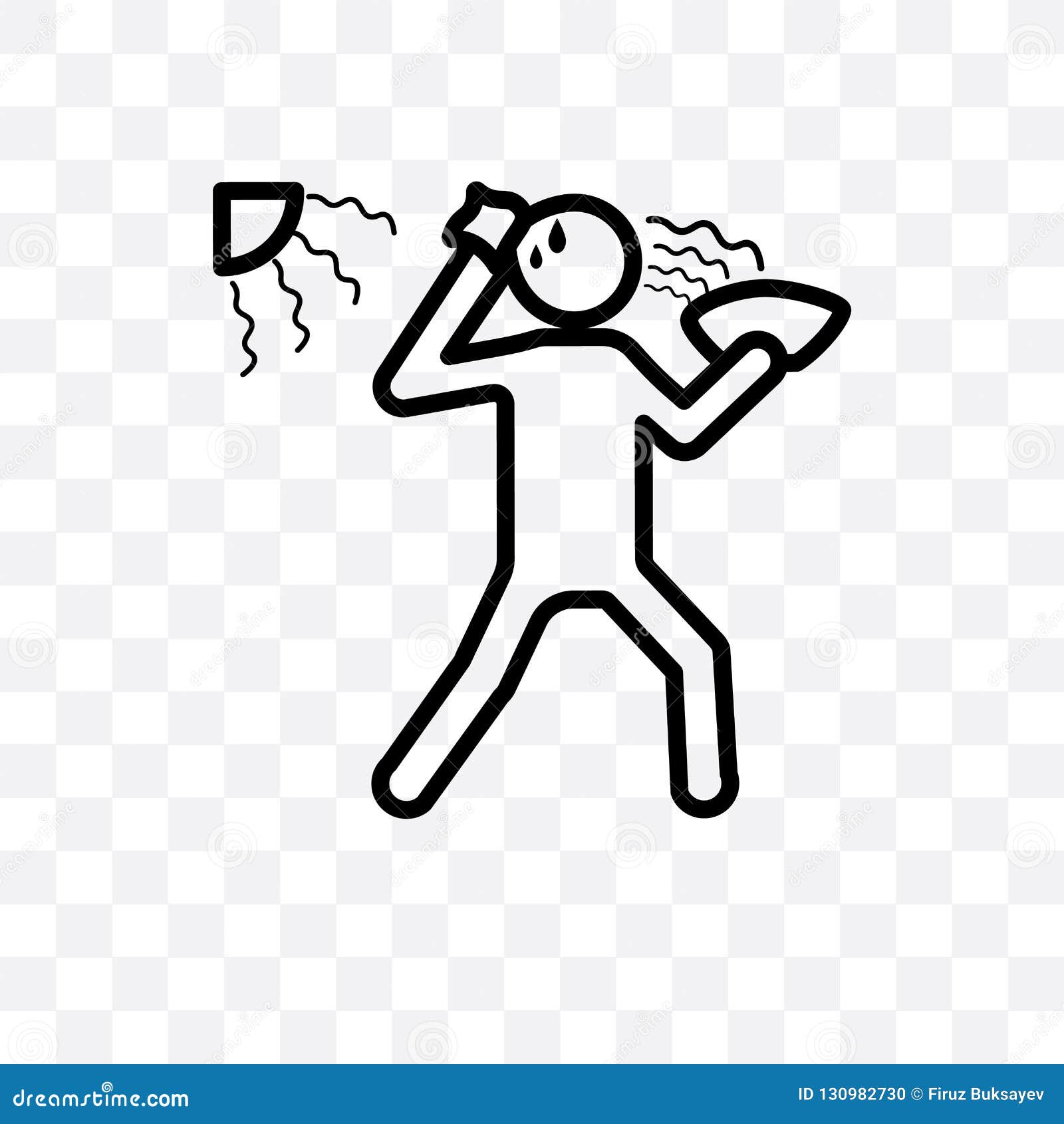 Hopeless Human Vector Linear Icon Isolated on Transparent Background ...