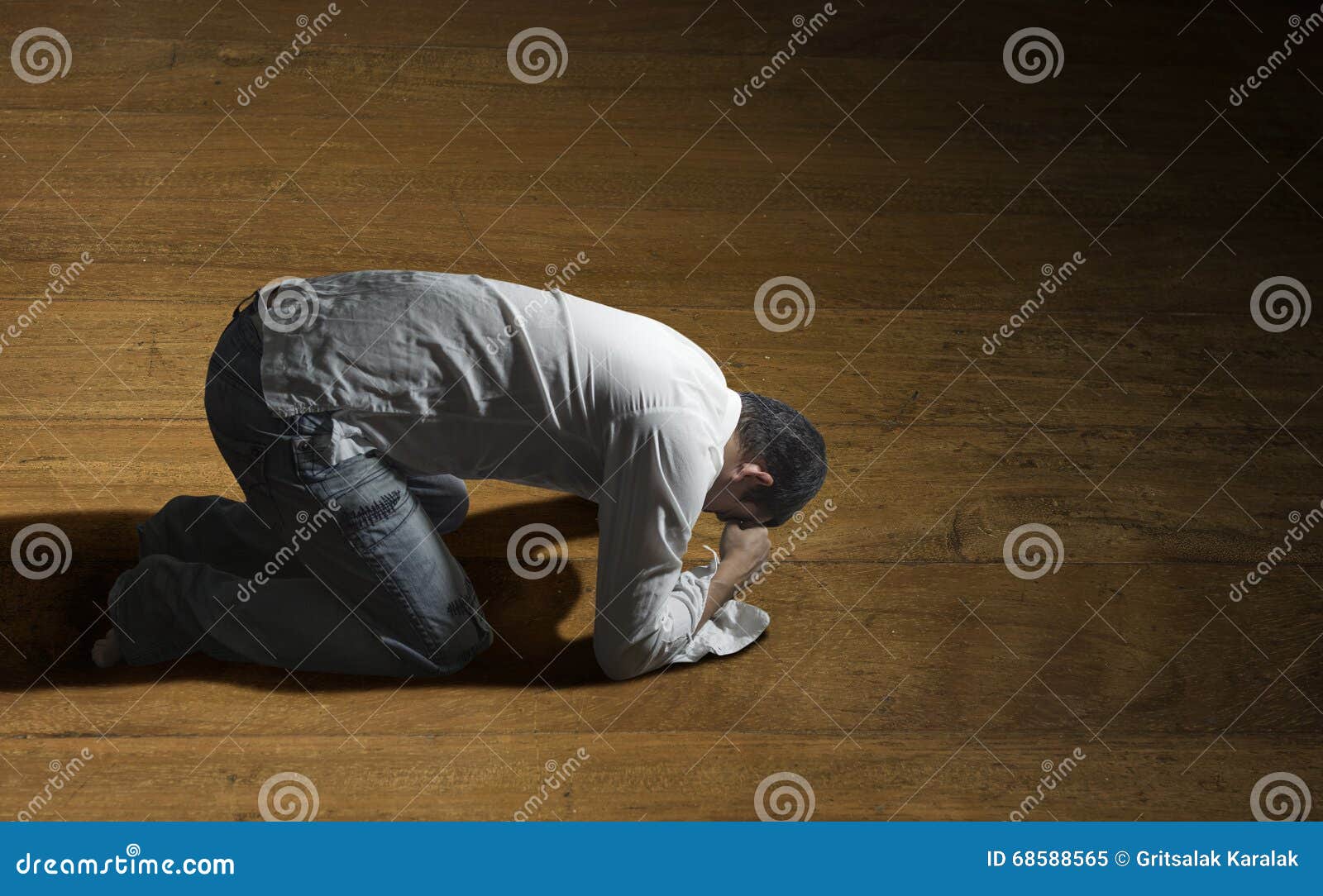 Hopeless Man Alone on the Floor Stock Image - Image of banner, despair ...