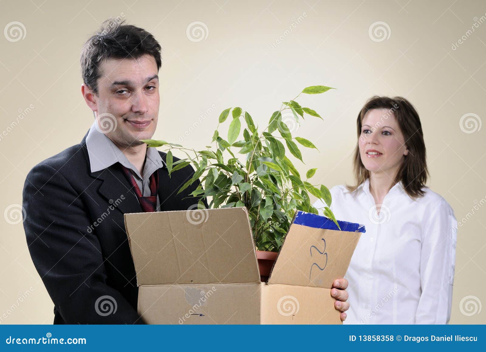 Hopeless Man and Manager Smiling in Background Stock Photo - Image of ...