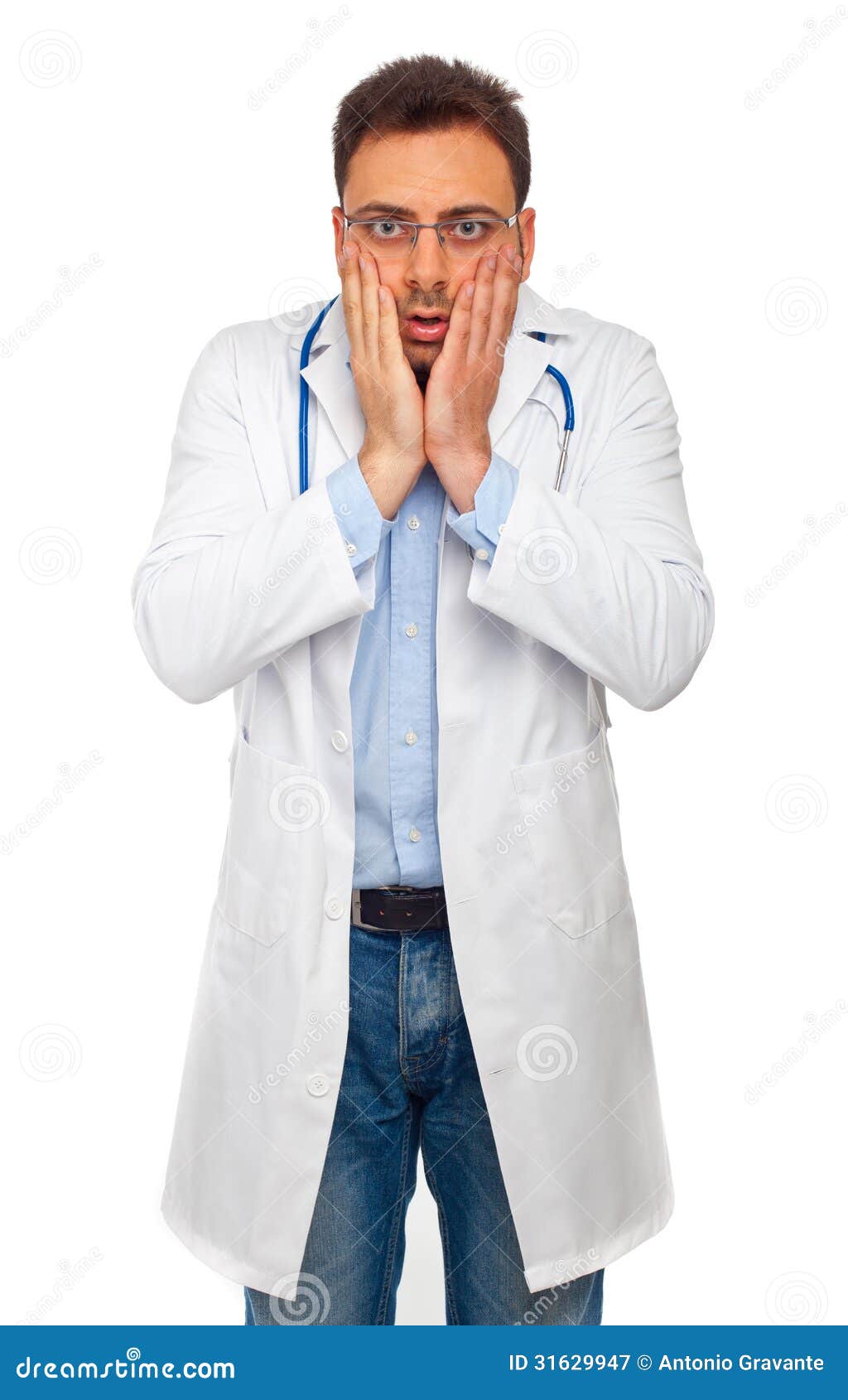 Hopeless young doctor stock image. Image of white, cardiologist - 31629947