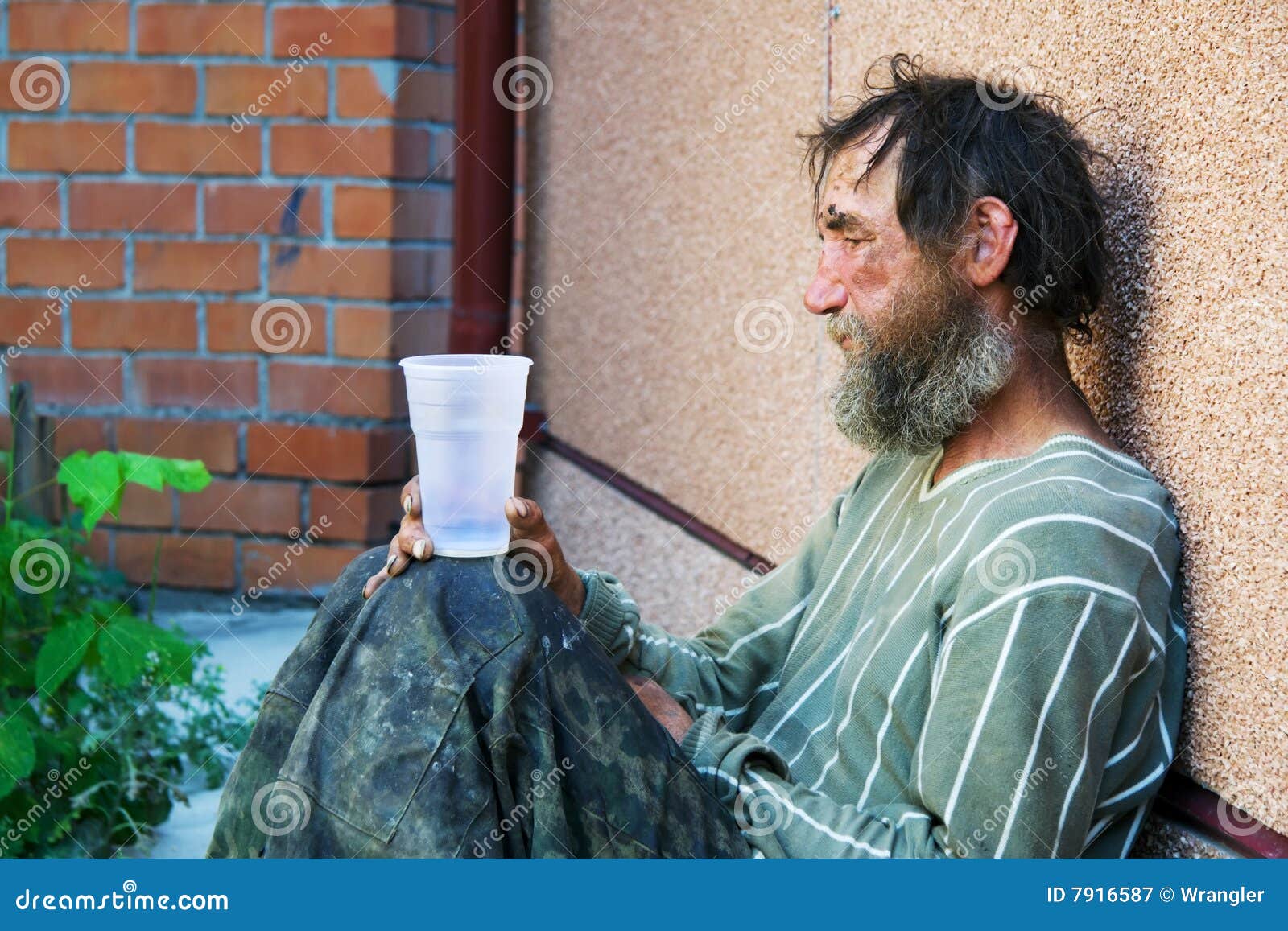 Sad homeless man stock image. Image of begging, hungry - 7916587