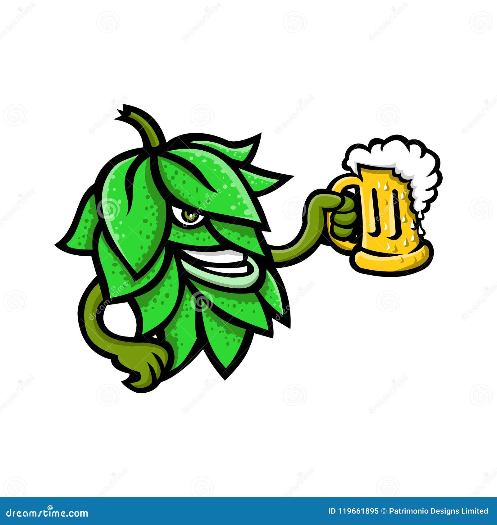 Hopfen, Die Bier-Maskottchen Trinken Vektor Abbildung - Illustration ...