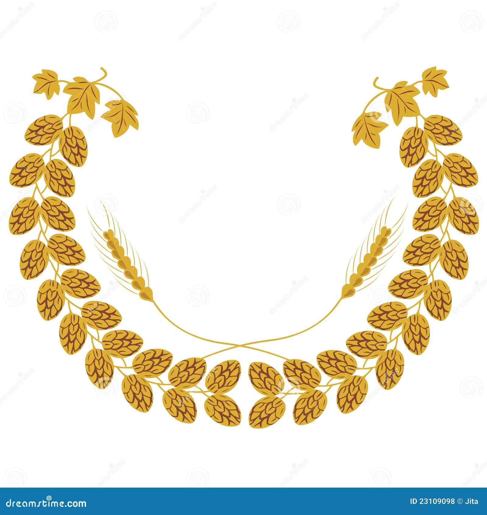 Hopfen und Mais vektor abbildung. Illustration von hopfen - 23109098